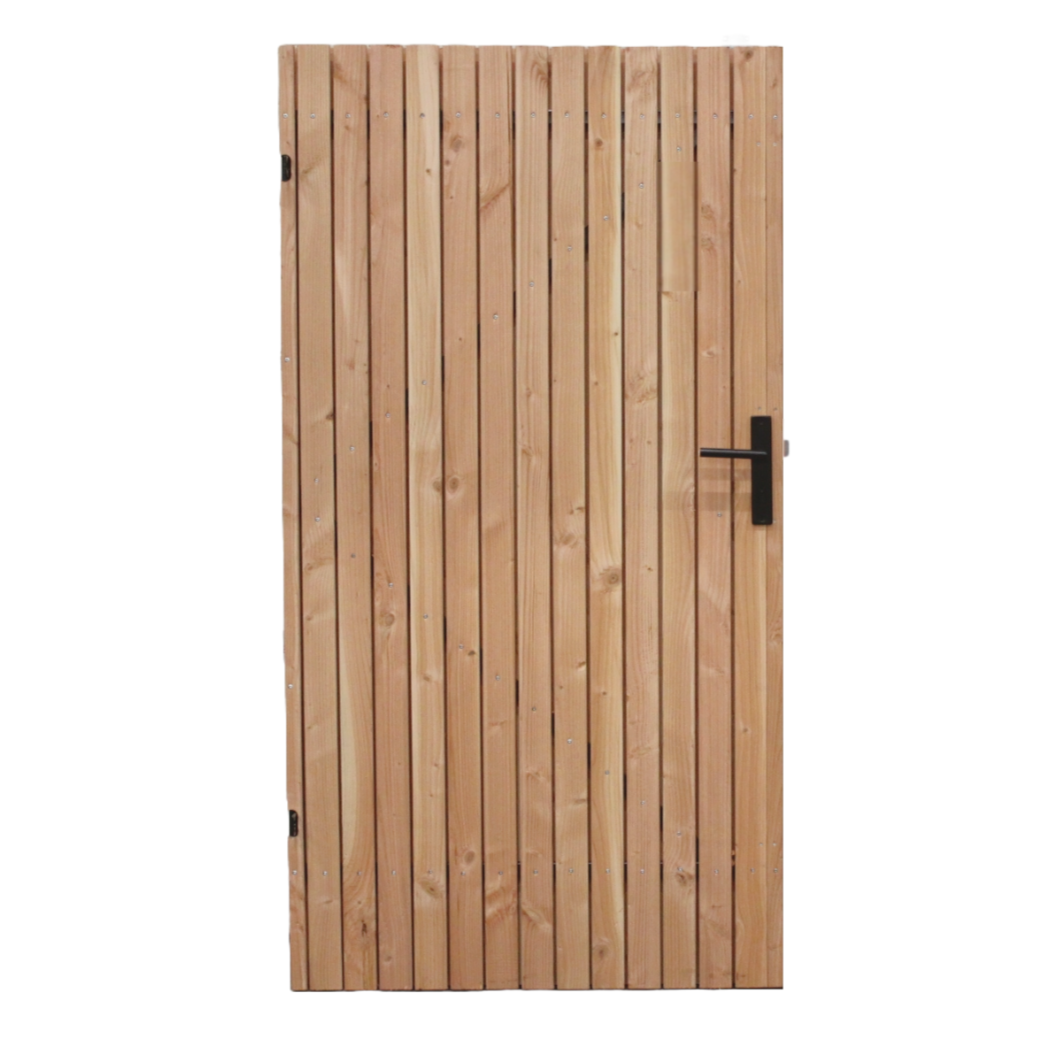 Eminent douglas geschaafde tuindeur met gepoedercoat stalen frame | 140 cm | 180 cm ...